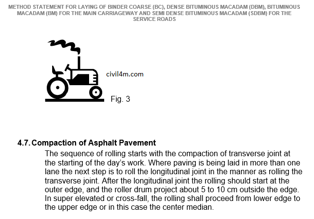 Method of laying of BC DBM BM and SDBM for main and service roads - Civil4M